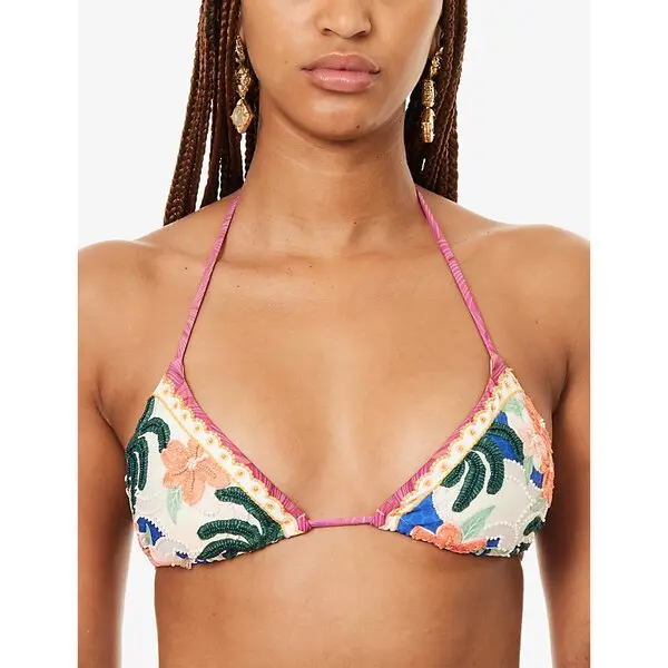 Agua Bendita Lolita Thamar Beaded Bikini Top