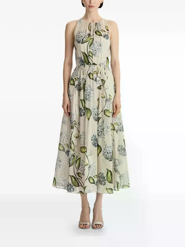 Oscar De La Renta Flower-print Maxi Dress