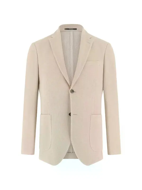 Boggi Milano Micro–textured Patch-pocket Blazer - Neutrals