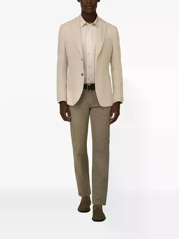 Boggi Milano Micro–textured Patch-pocket Blazer - Neutrals