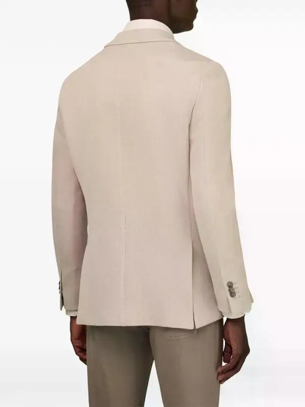 Boggi Milano Micro–textured Patch-pocket Blazer - Neutrals
