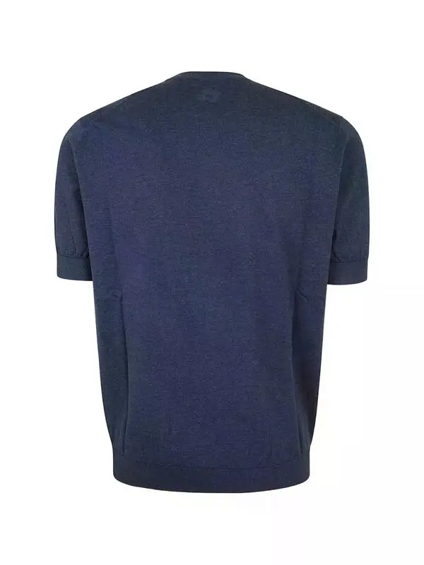 LARDINI Short-sleeve Knitted T-shirt - Blue
