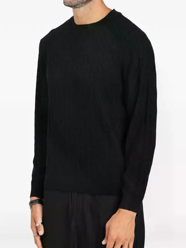Armani Exchange Diamond-patterned Pullover - Black