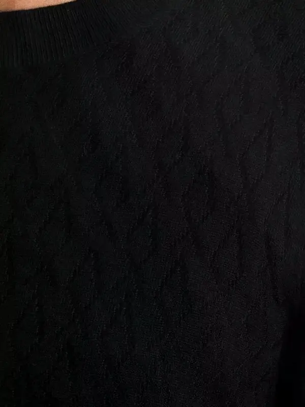 Armani Exchange Diamond-patterned Pullover - Black
