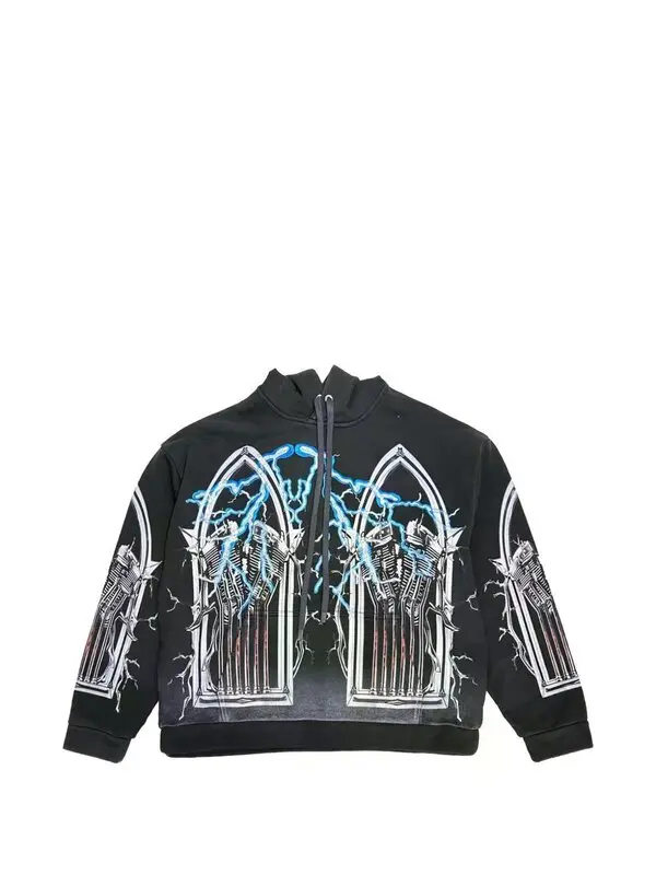 WHO DECIDES WAR Graphic Print Pocket Hoodie