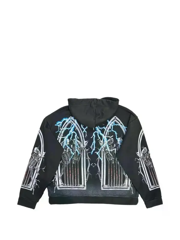 WHO DECIDES WAR Graphic Print Pocket Hoodie