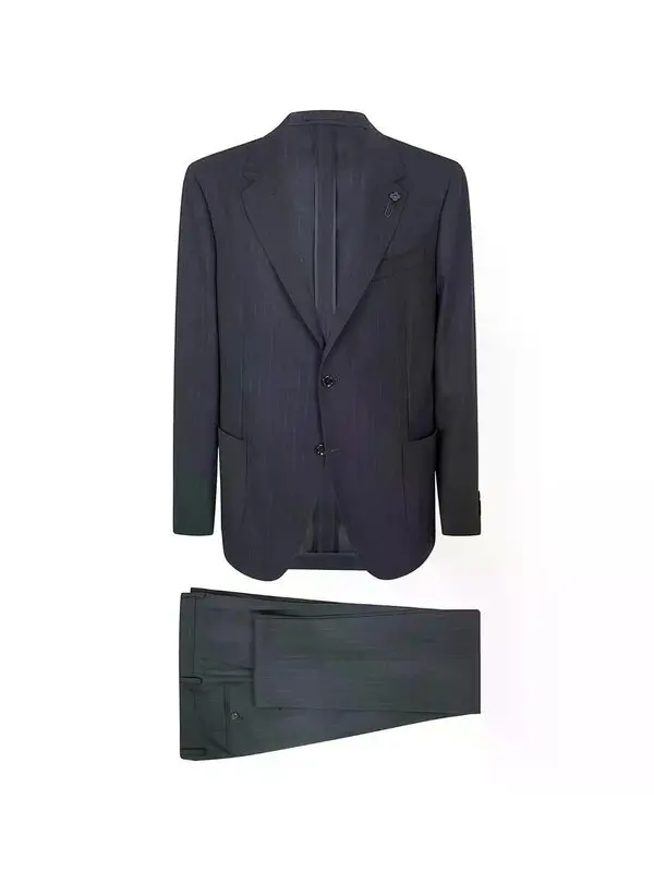 LARDINI Pinstriped Single-breasted Suit - Blue