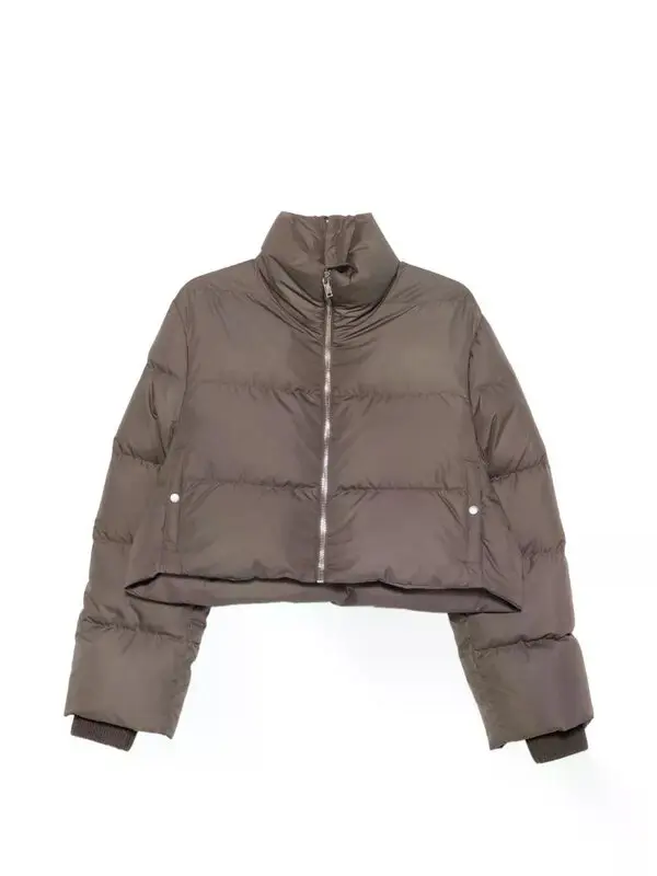 MONCLER + RICK OWENS Cropped Puffer Jacket - Brown