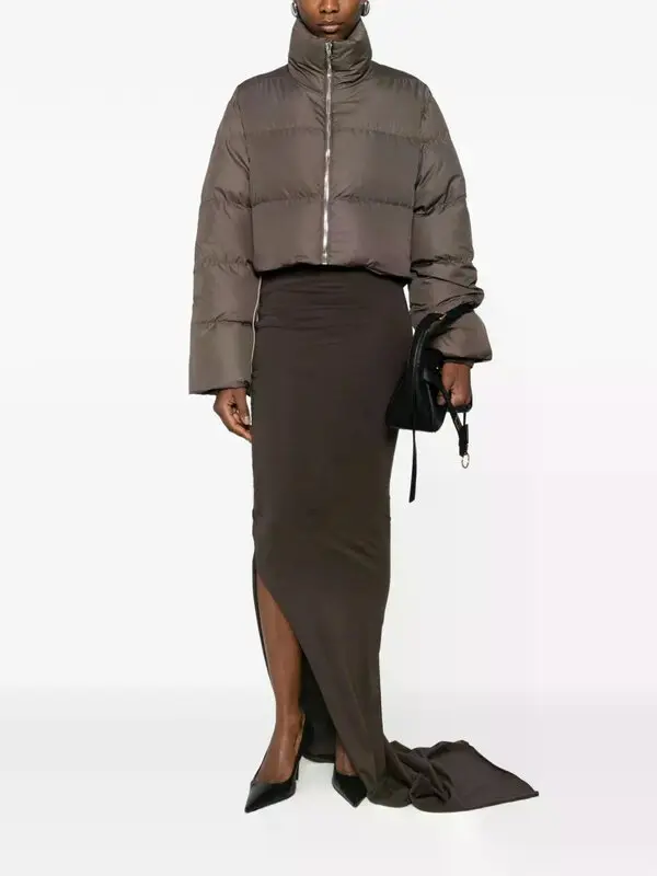 MONCLER + RICK OWENS Cropped Puffer Jacket - Brown