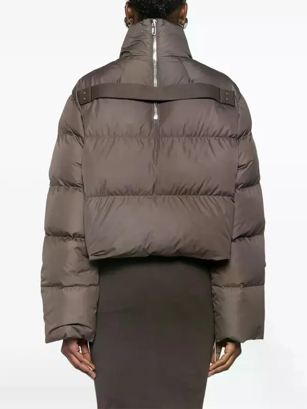 MONCLER + RICK OWENS Cropped Puffer Jacket - Brown