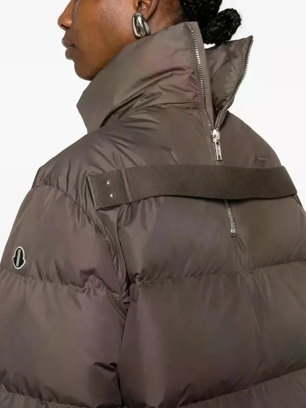 MONCLER + RICK OWENS Cropped Puffer Jacket - Brown