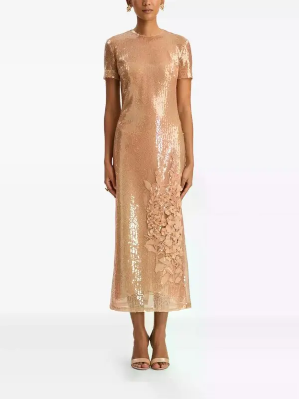 Oscar De La Renta Crow-neck Maxi Dress