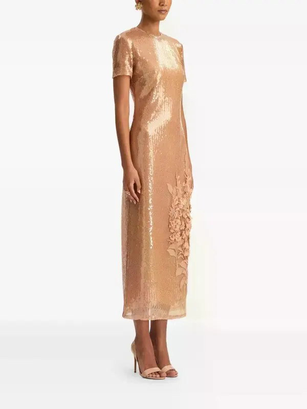Oscar De La Renta Crow-neck Maxi Dress