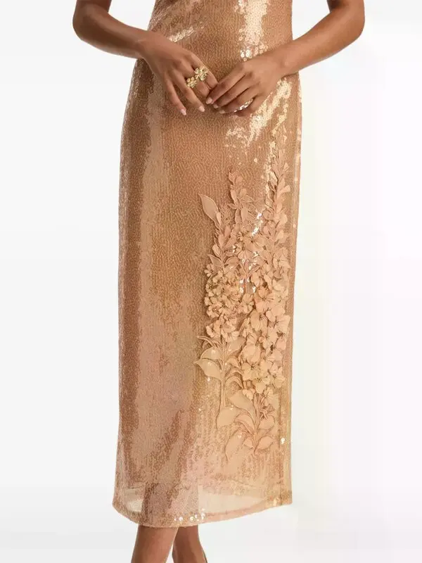 Oscar De La Renta Crow-neck Maxi Dress