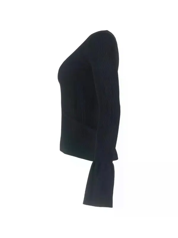Sandro Ribbed Bell-sleeved Top