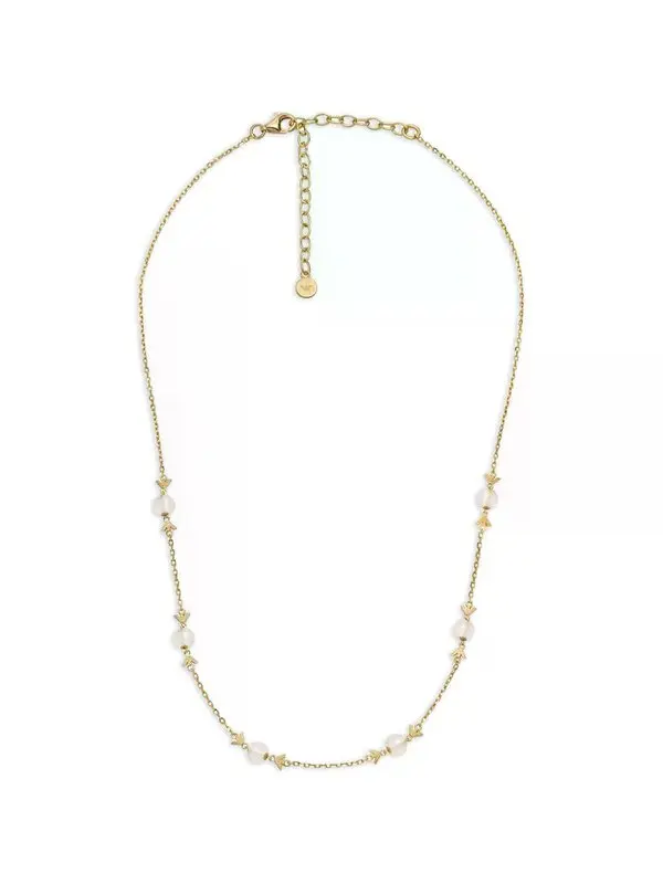 Emporio Armani Eagle Charm Pearl Necklace - Gold