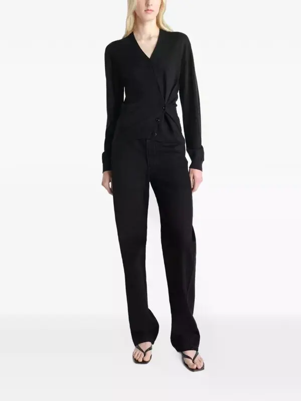 LEMAIRE Twisted V-neck Cardigan - Black