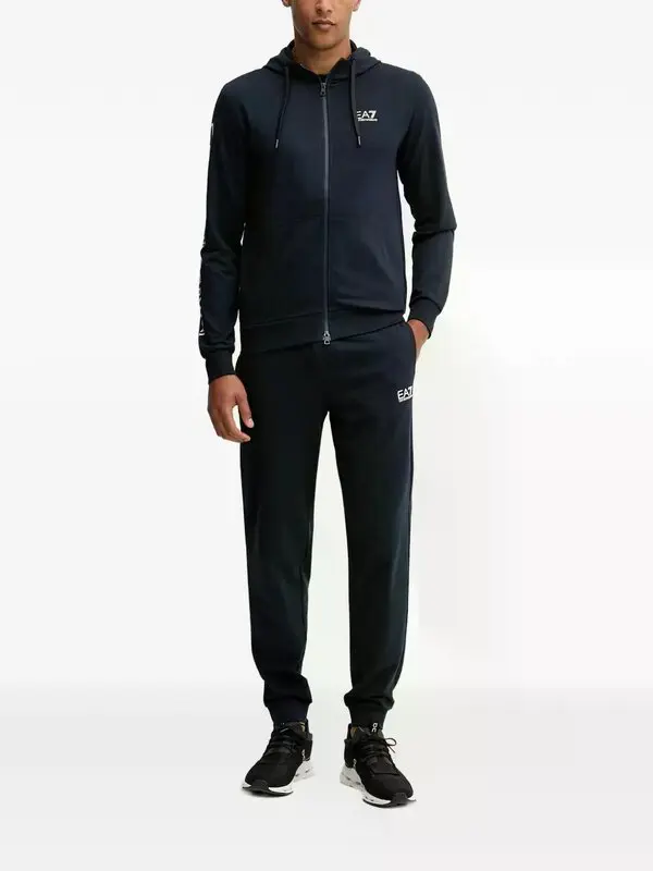 EA7 Logo-print Zip-up Hoodie