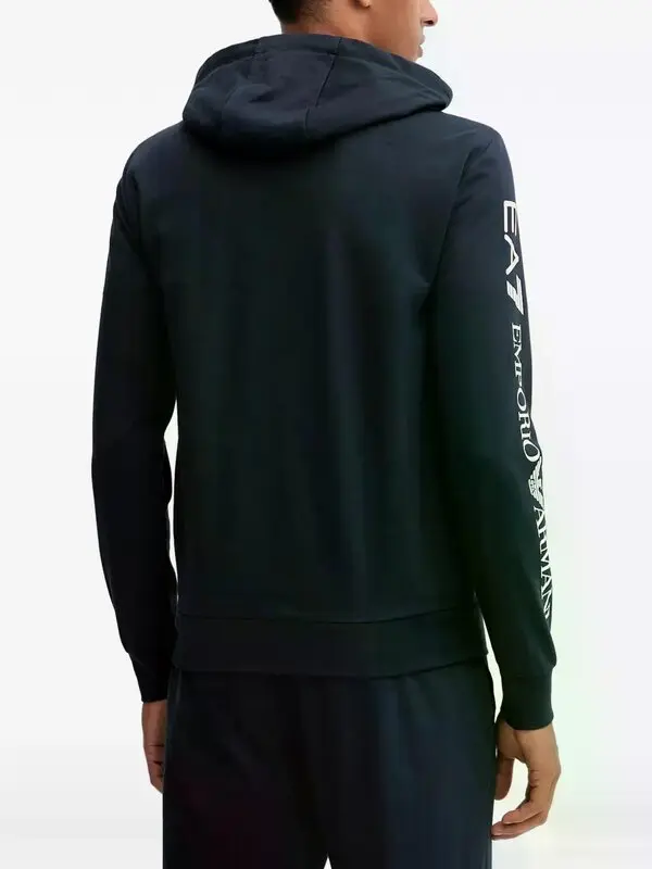EA7 Logo-print Zip-up Hoodie