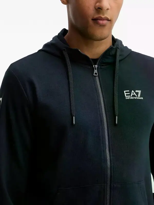 EA7 Logo-print Zip-up Hoodie
