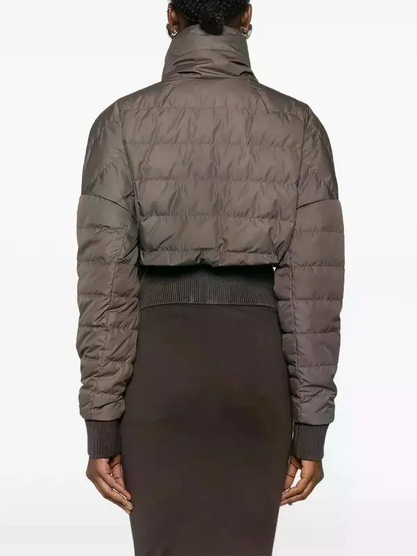 MONCLER + RICK OWENS Cropped Funnel Jacket - Brown