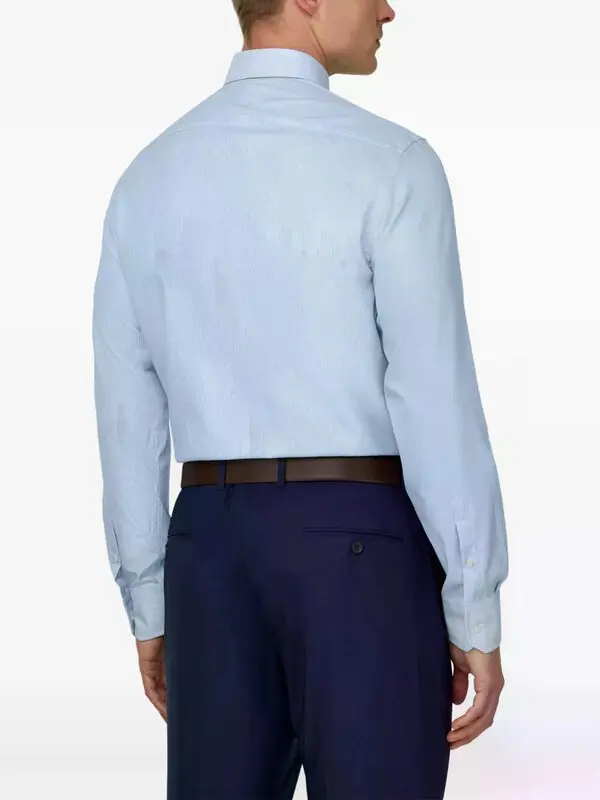 Boggi Milano Striped Windsor-collar Shirt - Blue