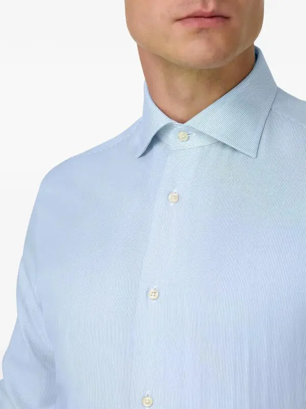 Boggi Milano Striped Windsor-collar Shirt - Blue