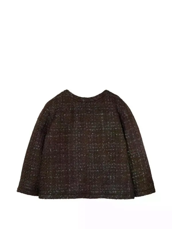 Marc Jacobs Tweed Jacket With Chain Detail - Brown