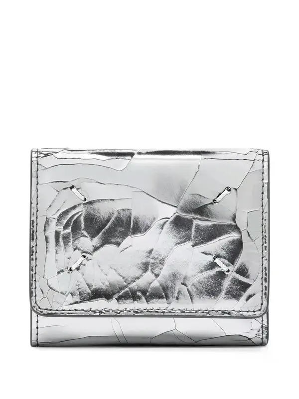 MAISON MARGIELA Textured Trifold Wallet - Silver