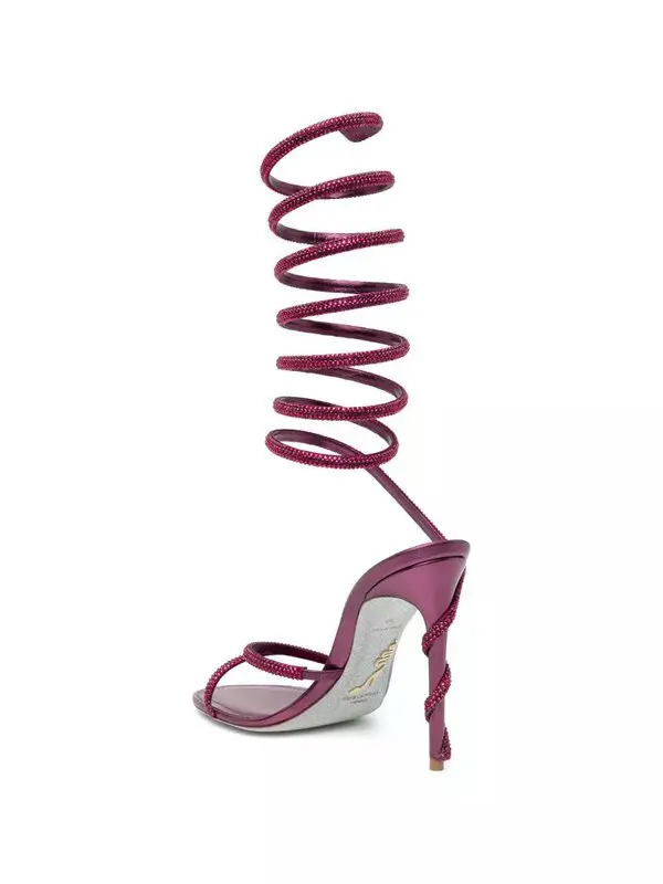 Rene Caovilla Embellished Spiral Sandals - Red