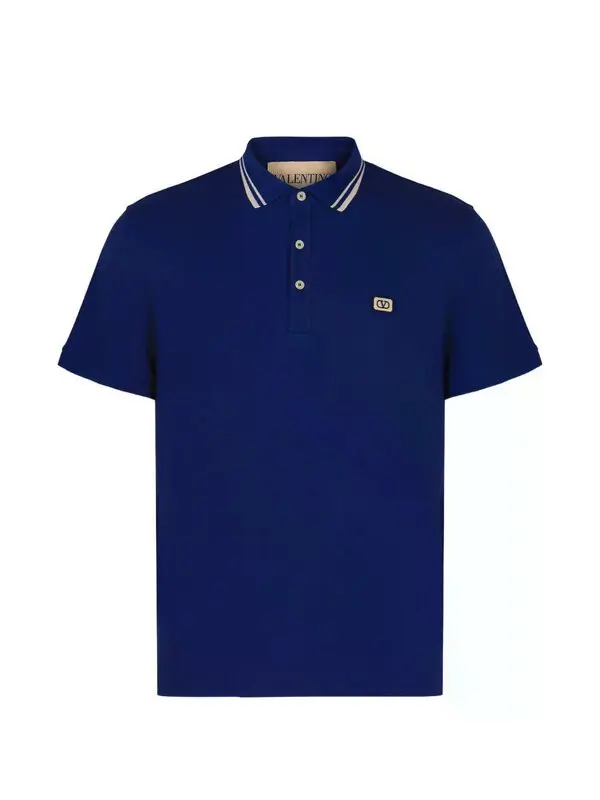 Valentino Garavani Cotton Piqué Polo Shirt With Vlogo Patch