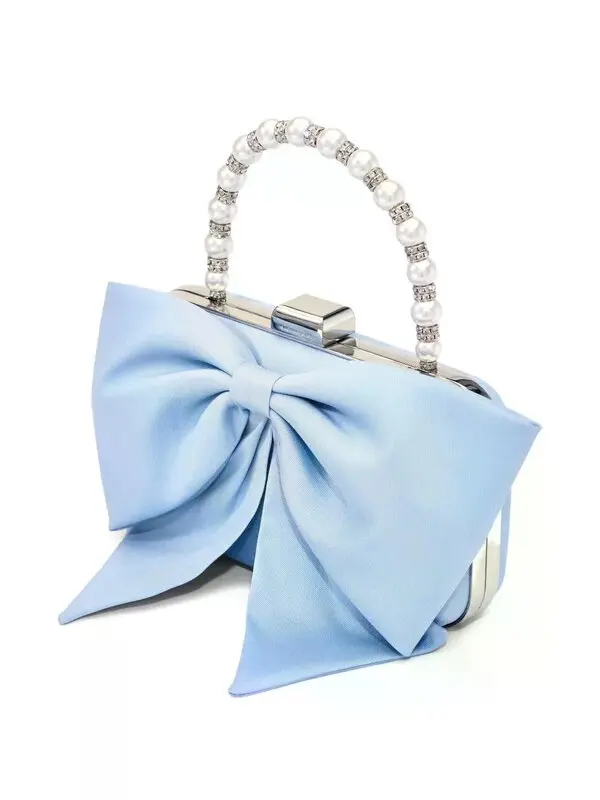 Sachin & Babi Bow Pearl Embellished Clutch - Blue