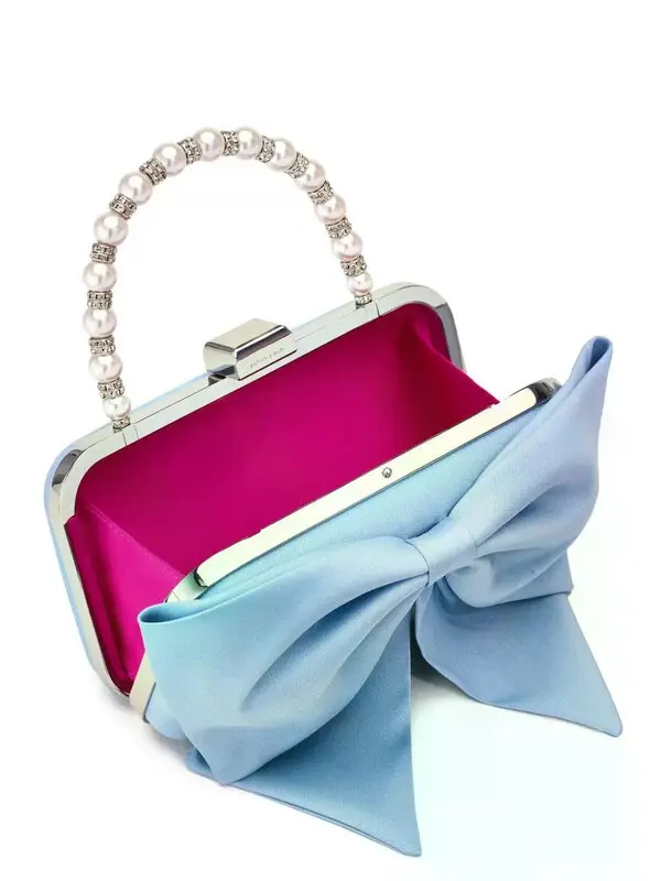 Sachin & Babi Bow Pearl Embellished Clutch - Blue