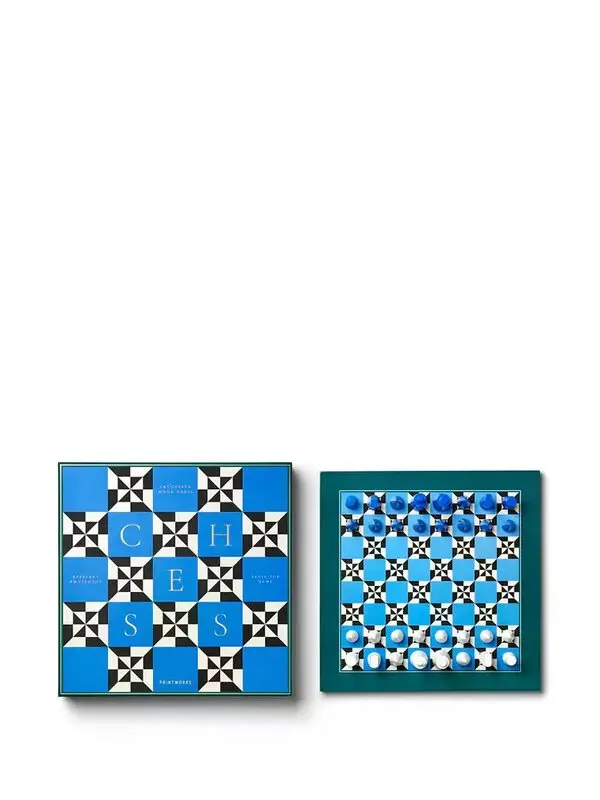 PRINTWORKS Lacquered Checkered Chess Set