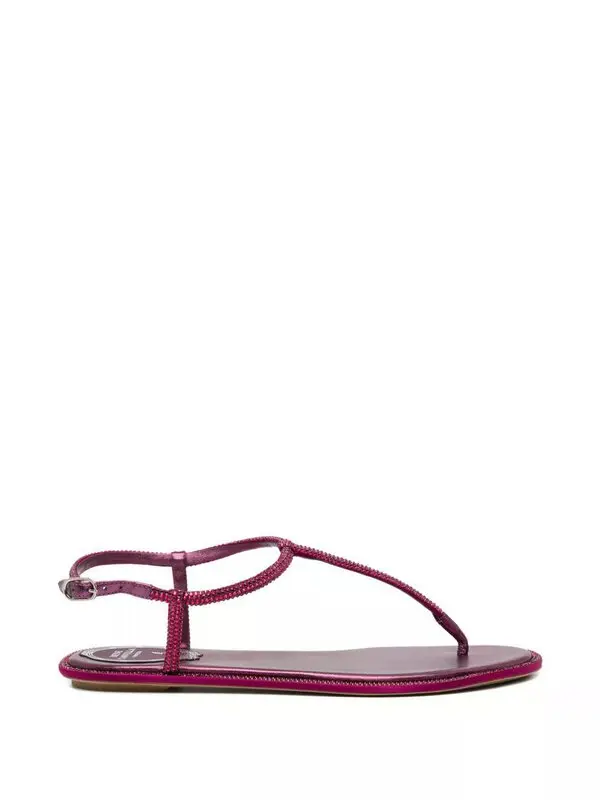 Rene Caovilla Diana Rhinestone Embellished Sandals - Red