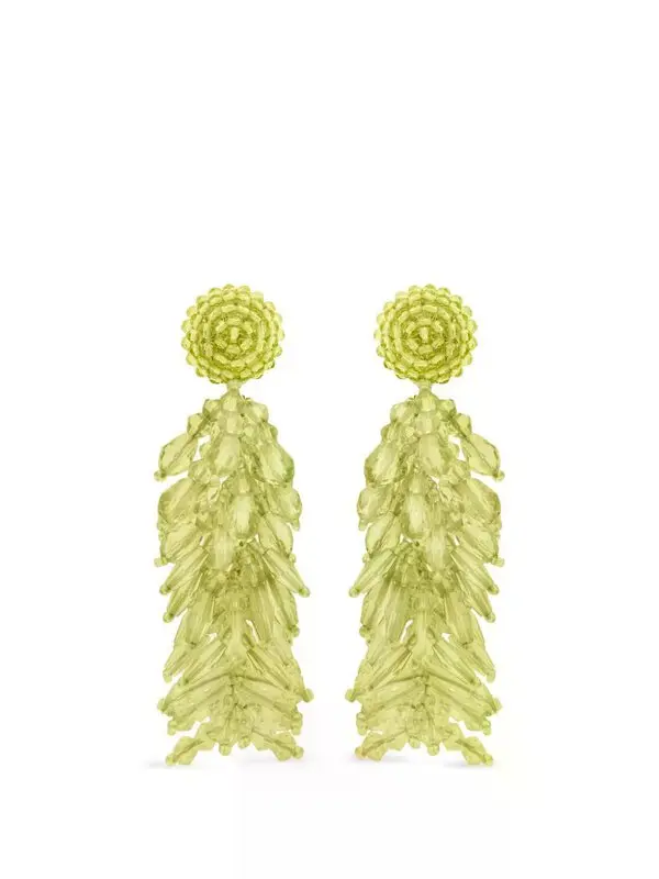 Oscar De La Renta Beaded Drop Earrings - Green