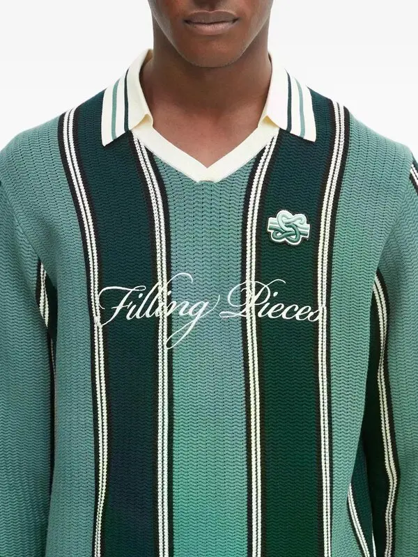 Filling Pieces Striped Football Jersey Sweatshirt