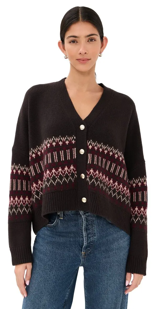 Sablyn Elliot Boxy Cropped Cashmere Cardigan - Oaktree Multi