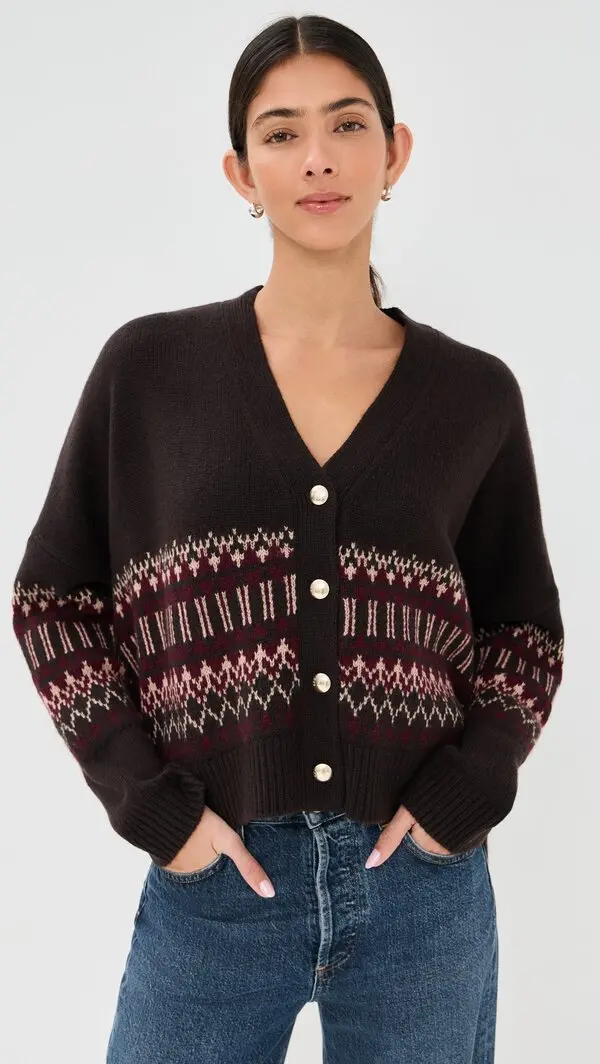 Sablyn Elliot Boxy Cropped Cashmere Cardigan - Oaktree Multi