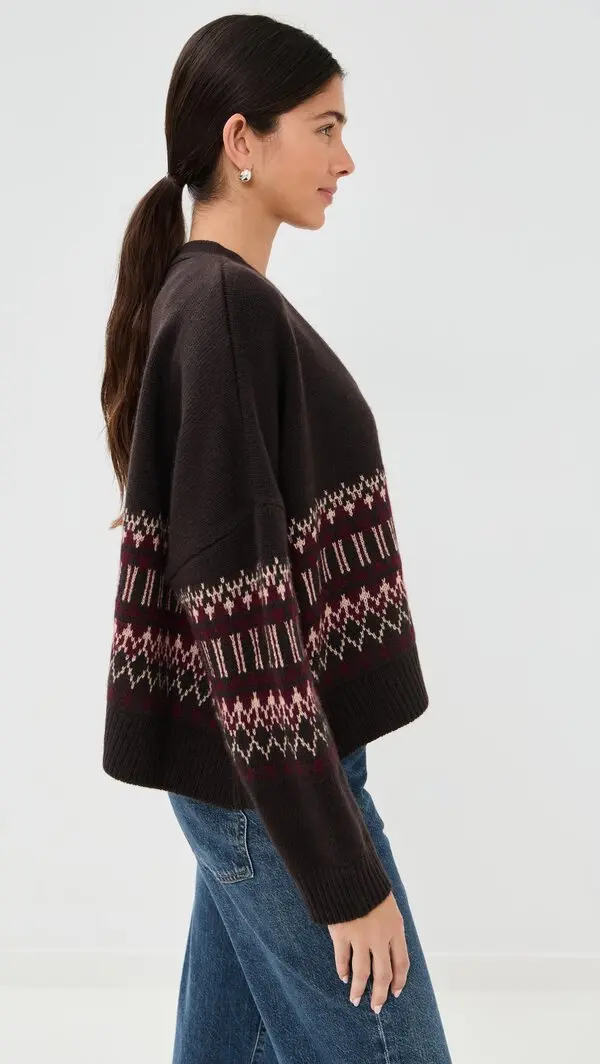 Sablyn Elliot Boxy Cropped Cashmere Cardigan - Oaktree Multi