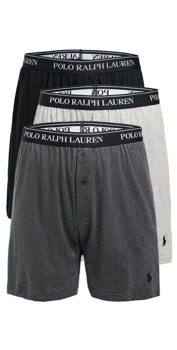 Polo Ralph Lauren Classic Fit Knit Boxers 3 Pack - Andover/madison/polo Black