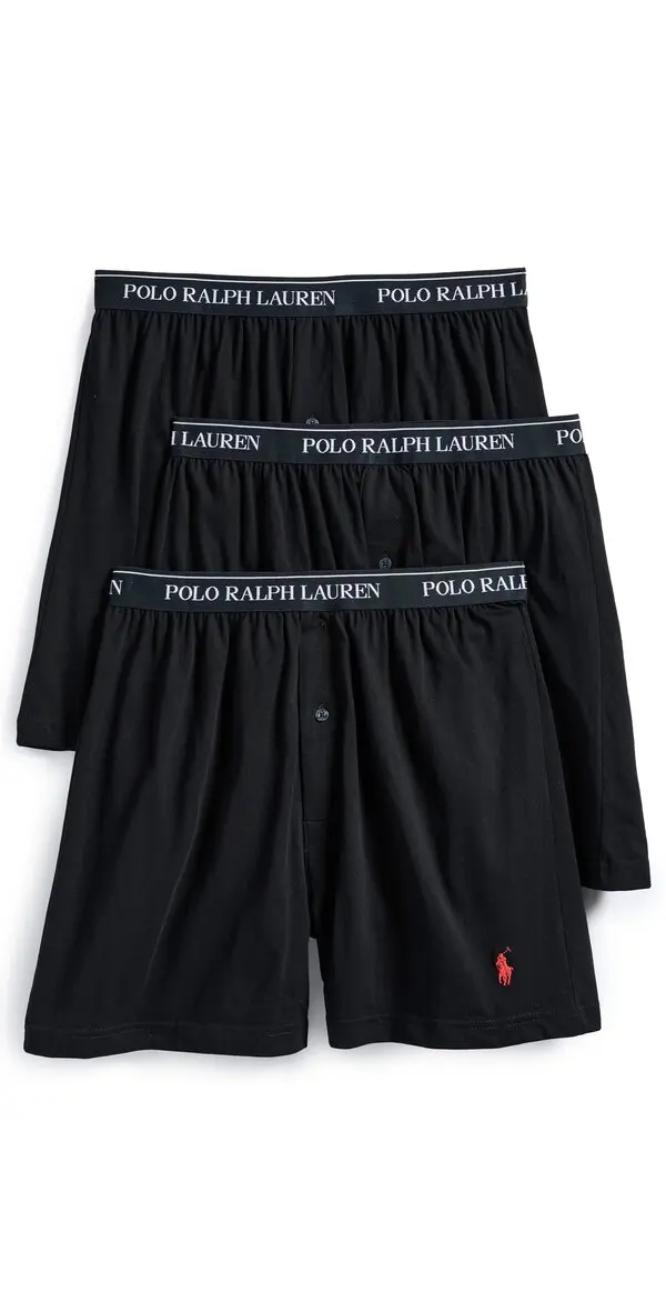 Polo Ralph Lauren Classic Fit Knit Boxers 3 Pack - Polo Black