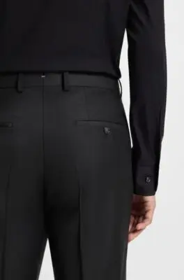 BOSS Slim-fit Stretch Wool Trousers - Light Grey