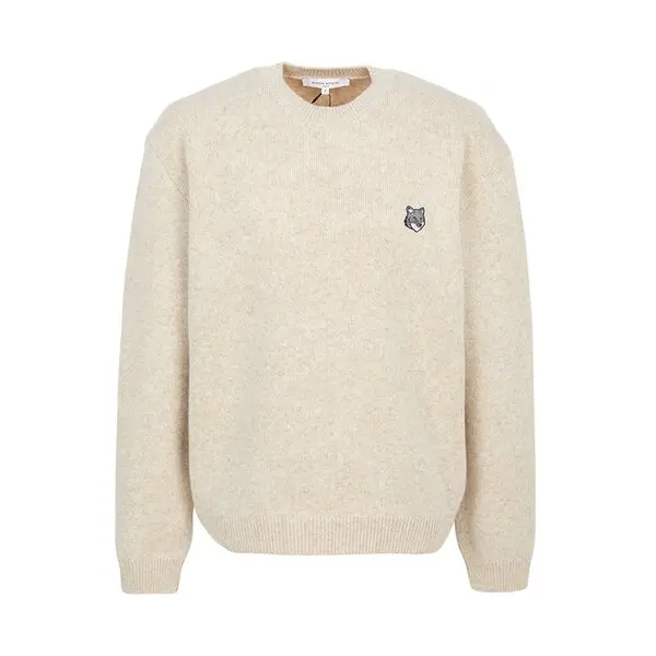 Maison Kitsuné Fox Head Knit Sweater - Beige