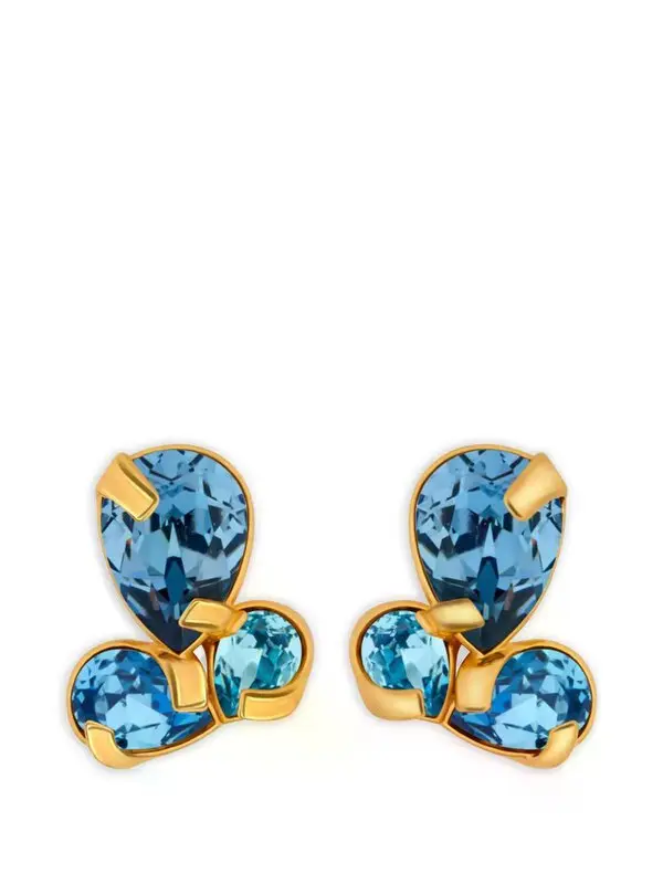 Oscar De La Renta Crystal-embellished Teardrop Earrings - Gold