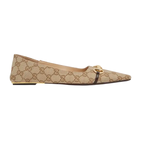 Gucci Vittoria Gg Canvas Ballerinas - Beige