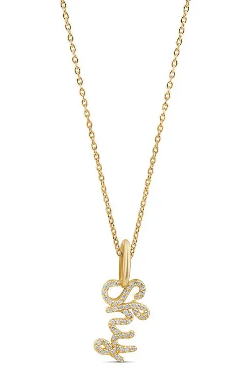 SHYMI Pavé Cubic Zirconia Cursive Name Pendant Necklace - Gold