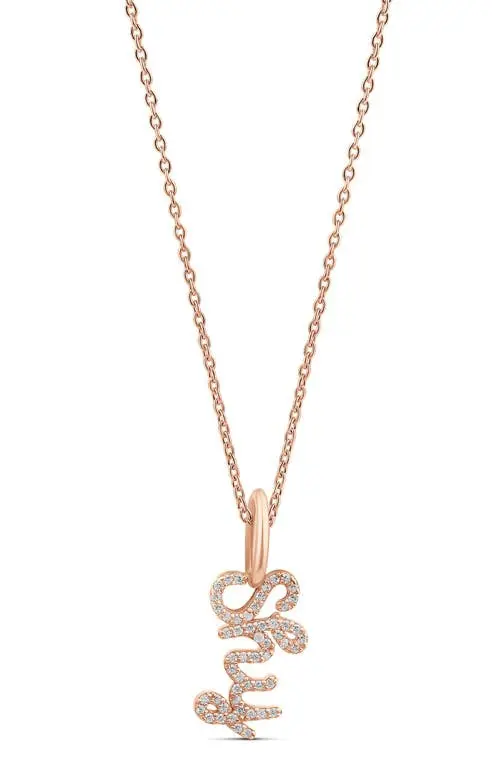 SHYMI Pavé Cubic Zirconia Cursive Name Pendant Necklace - Rose