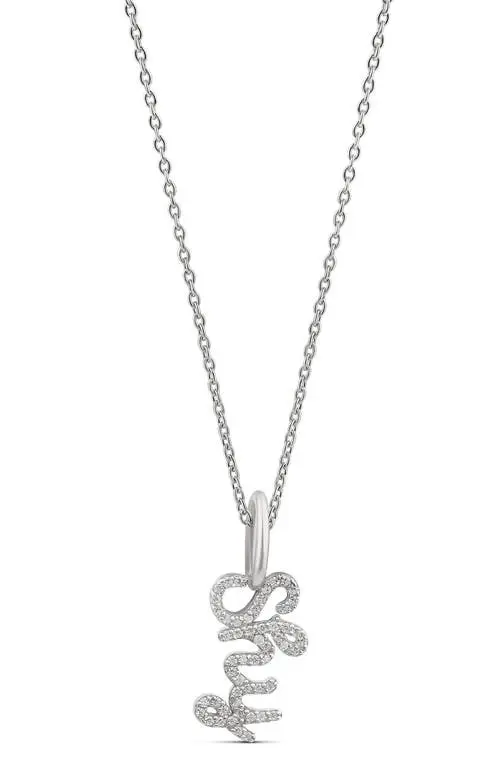 SHYMI Pavé Cubic Zirconia Cursive Name Pendant Necklace - Silver