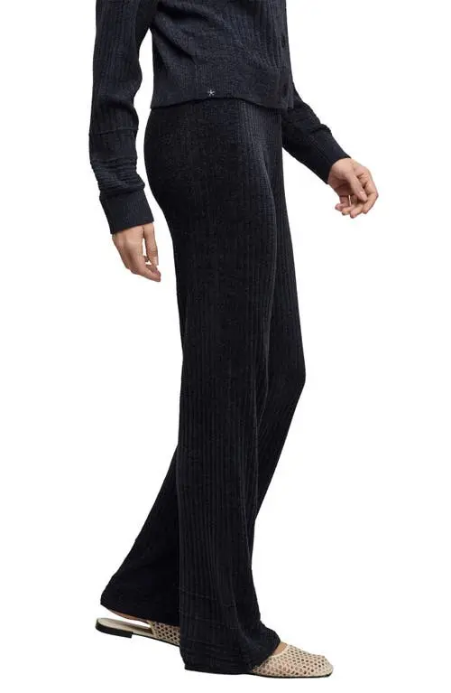 Barefoot Dreams Cozychic Ultra Lite Textured Hem Ribbed Pants - Black